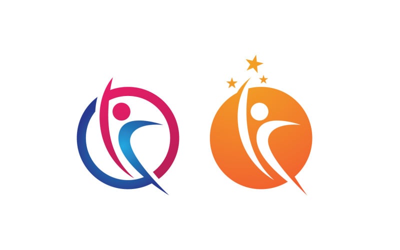 Erfolg Menschen Stern Business Logo Vektor v25
