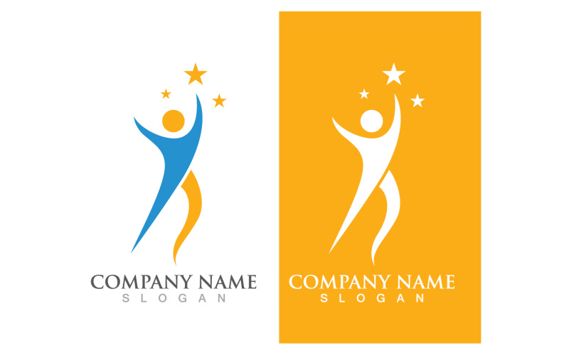Erfolg Menschen Stern Business Logo Vektor v3
