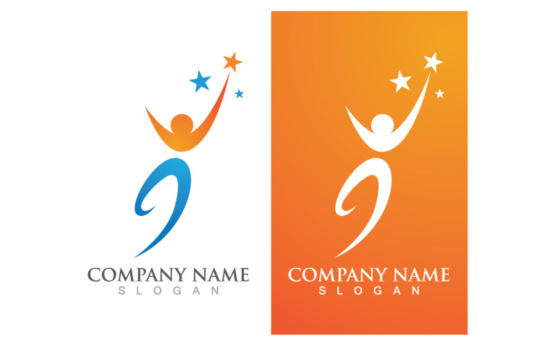 Erfolg Menschen Stern Business Logo Vektor v5