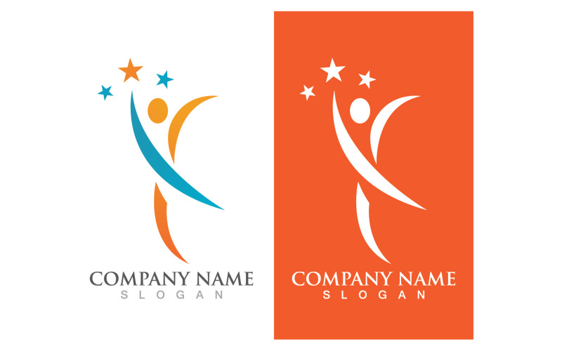 Erfolg Menschen Stern Business Logo Vektor v8