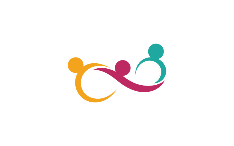 Community group and family care or adoption logo vector v11