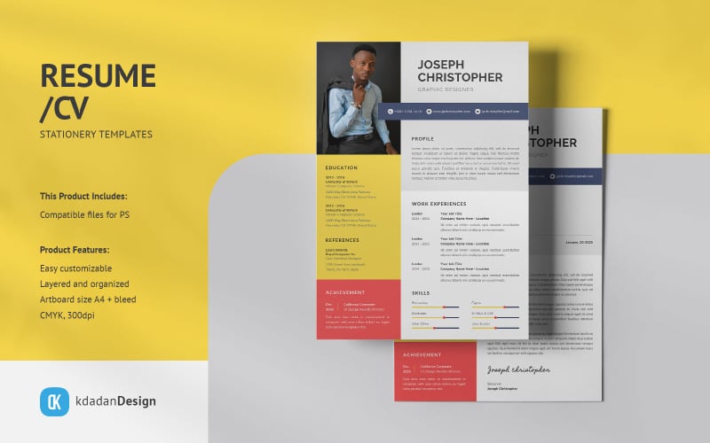 Resume/CV PSD Design Templates Vol 156 - TemplateMonster
