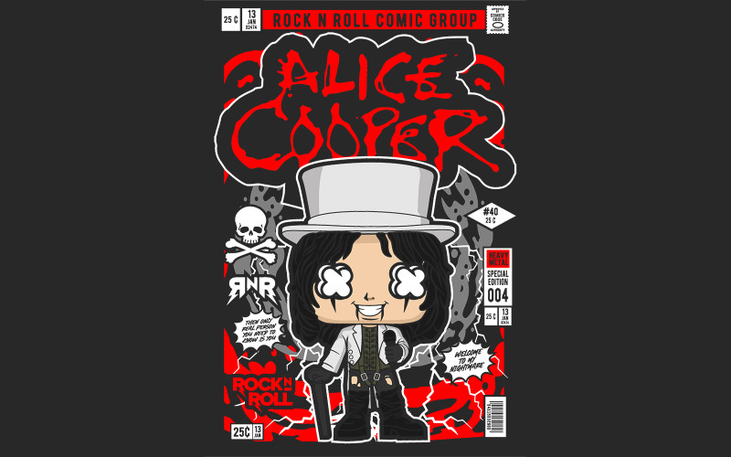Alice Cooper Apparel Ilustrator #328999 - TemplateMonster