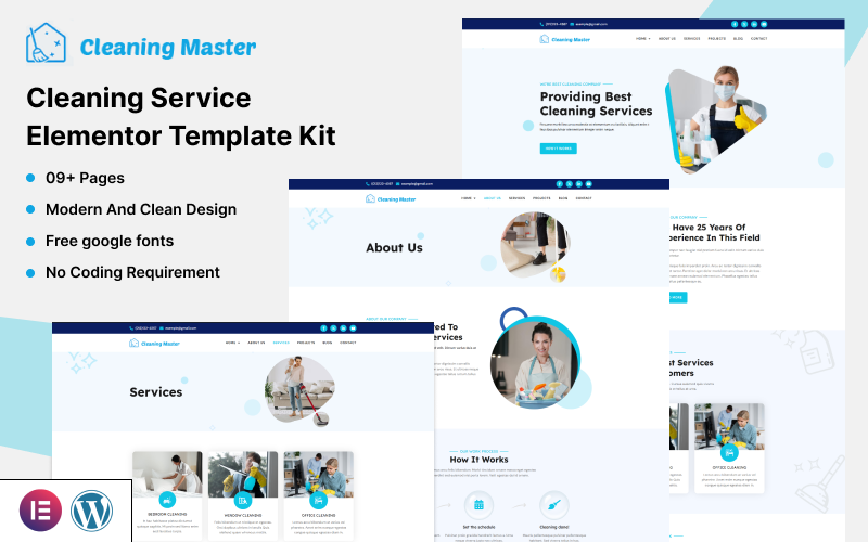 Cleaning Master - Professional Clean and Dusting Services Elementor Kit