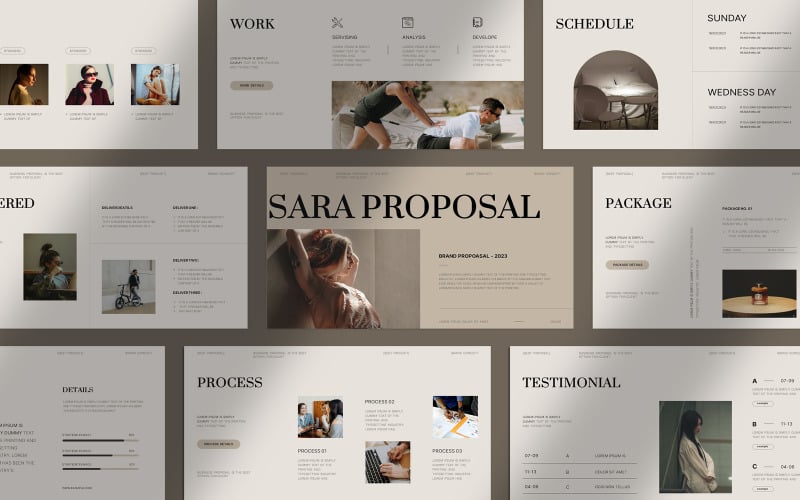 Sara Brand Proposal Template #329159 - TemplateMonster