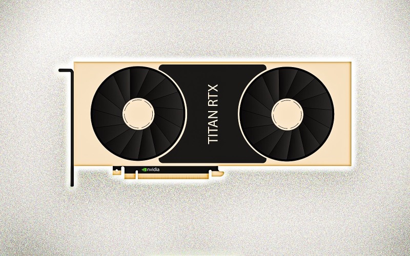 Plantilla vectorial Nvidia Titan RTX de alta calidad 2D