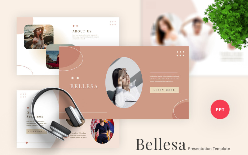 Bellesa - Modello PowerPoint di moda - TemplateMonster