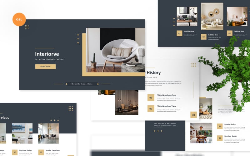 Interiorve- Interior Google Slides Template - TemplateMonster