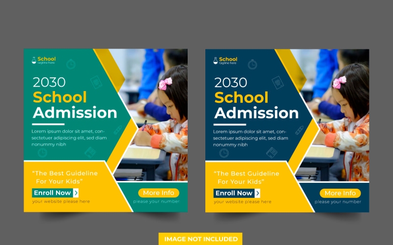 Back to school social media post banner template web banner post