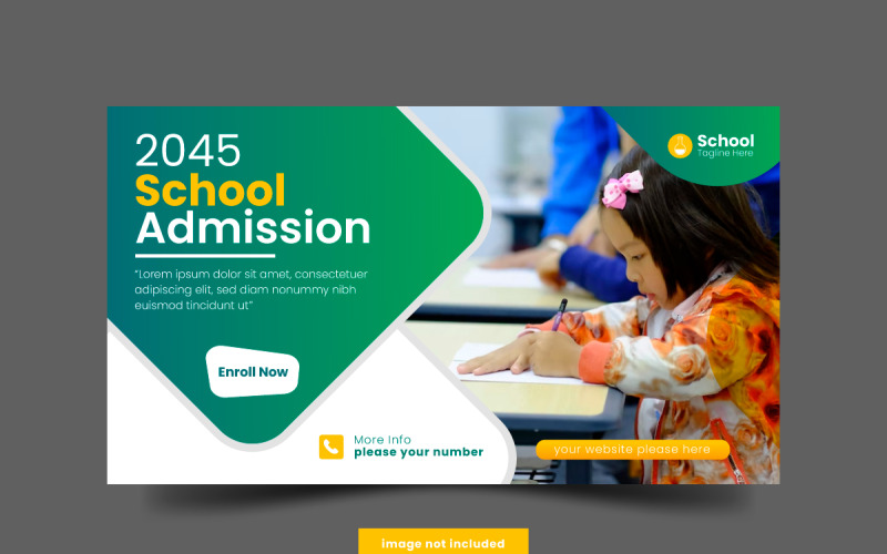 Back to school web banner post social media post banner template idea