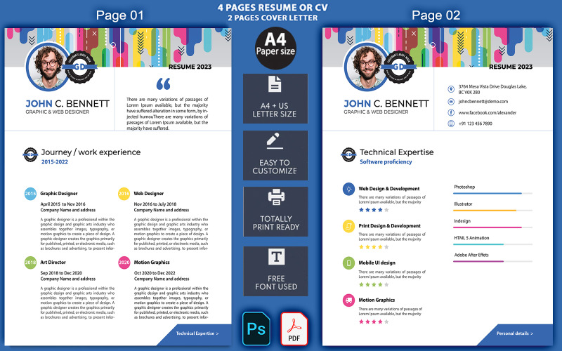 Modern-Infographic CV Mall (CV) #329525 - TemplateMonster