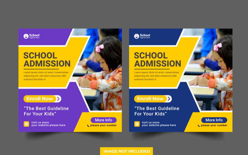 School admission social media post banner template school admission ...
