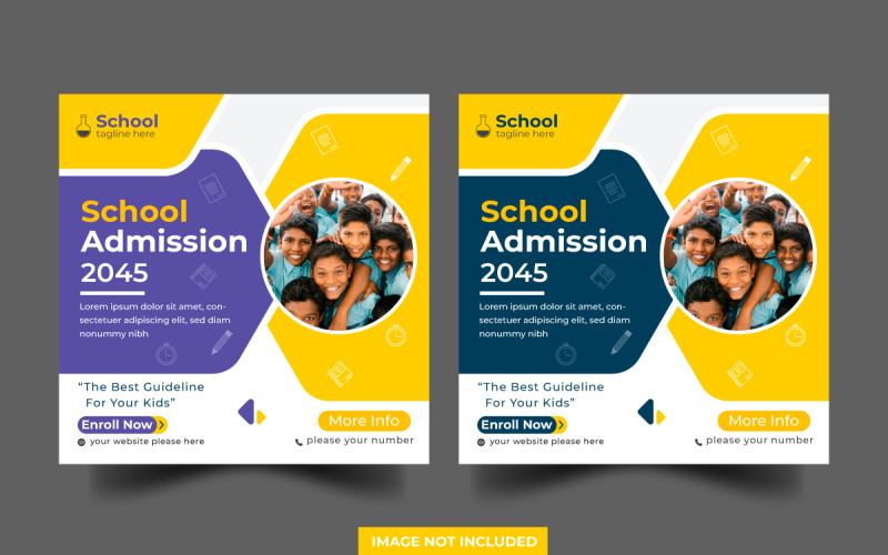 Vactor Back to School Social-Media-Post-Banner-Vorlage Web-Banner-Post-Idee