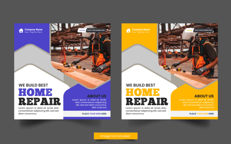 Vector handyman home repair social media post home service template