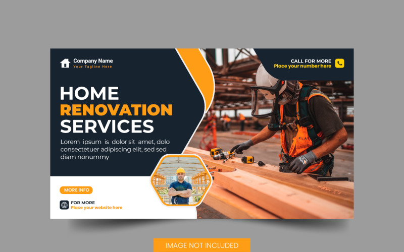 Vector handyman home repair web banner social media post home service ...