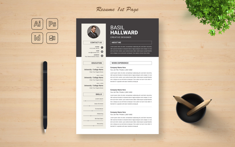 Resume Template Design CV Template #329714 - TemplateMonster