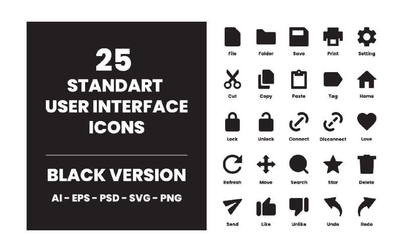 200 Standard User Interface Icons #329796 - TemplateMonster