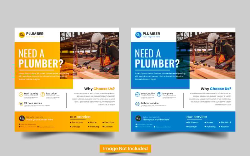 Vector handyman home repair web banner social media post home service post