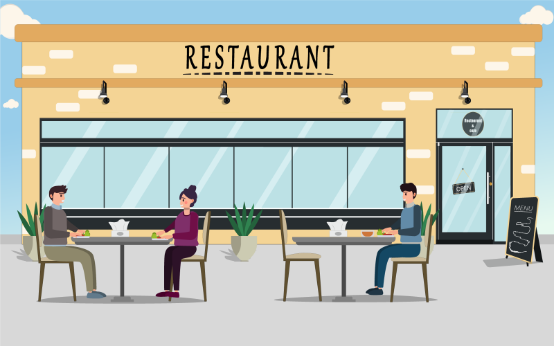 Les personnes qui apprécient la nourriture au restaurant, les ...