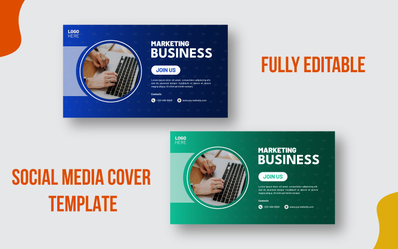 Marketing Business Facebook Cover and Social Media banner design template