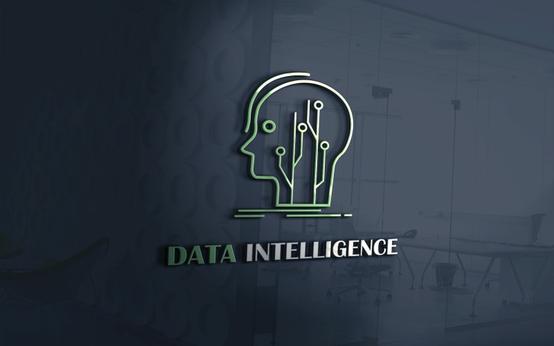 Arquivo vetorial de modelo de logotipo AI de inteligência de dados