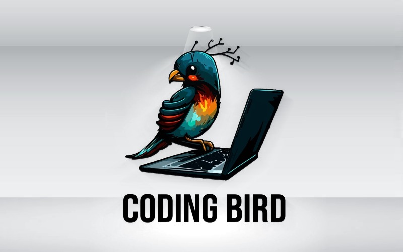 Modèle de logo doiseau de codage pour la programmation et le fichier ...