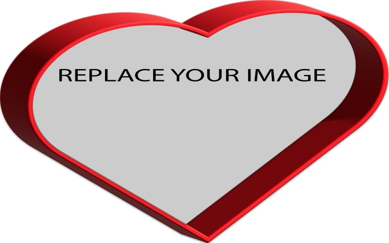 Heart Shape Image Frame Mockup For Love Valentine PSD File Layered