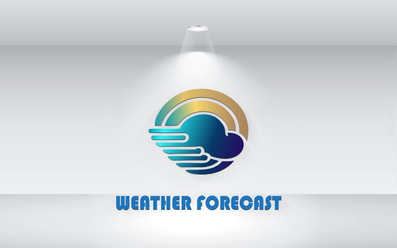 Weather Forecast With Cloud Modern Logo Template Vector File