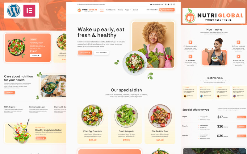Nutri Global - Tema de WordPress para alimentos saludables y nutrición