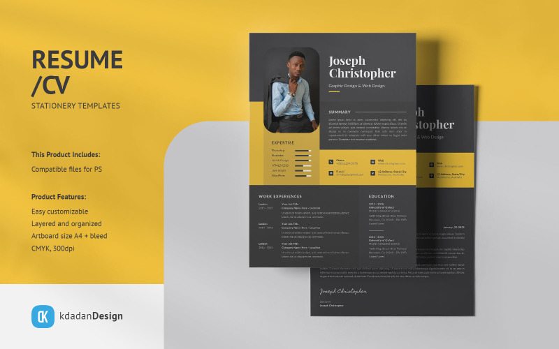 Resume/CV PSD Design Templates Vol 160 - TemplateMonster