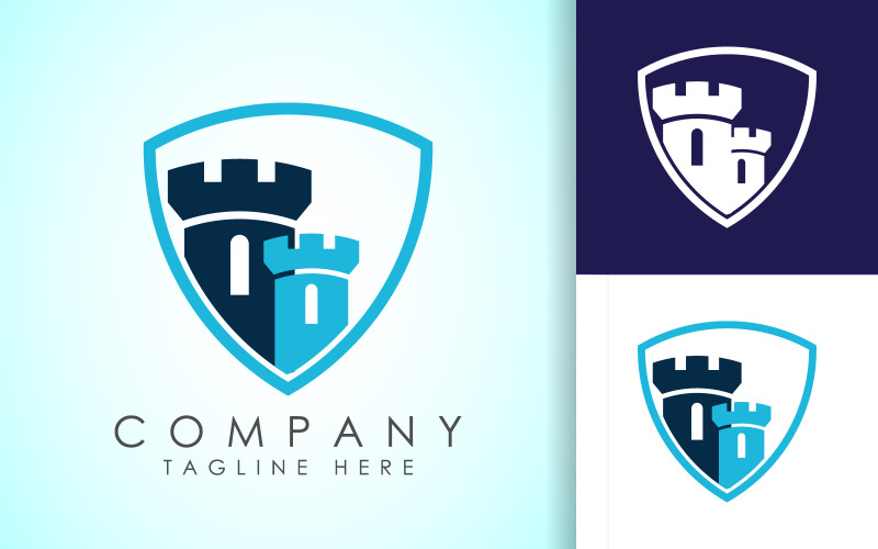 Diseño de logotipo de torre de castillo vector4