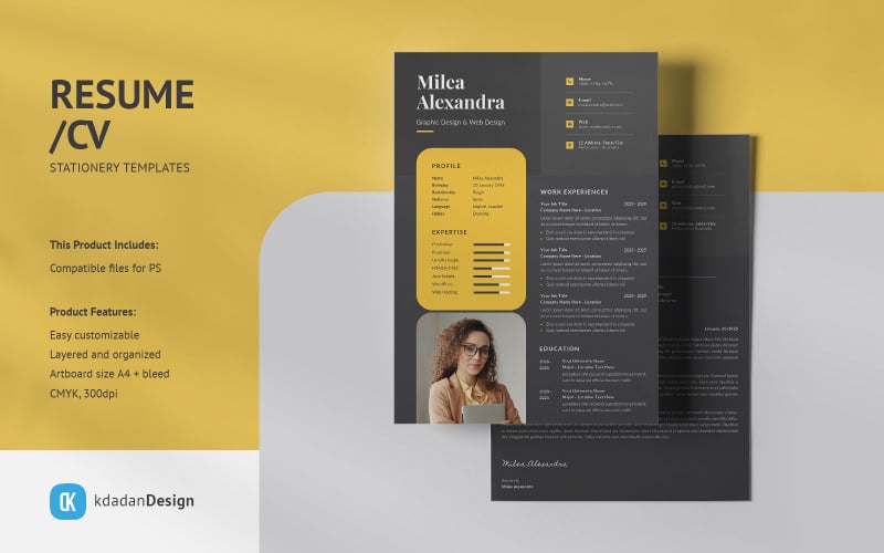 Resume/CV PSD Design Templates Vol 161 - TemplateMonster