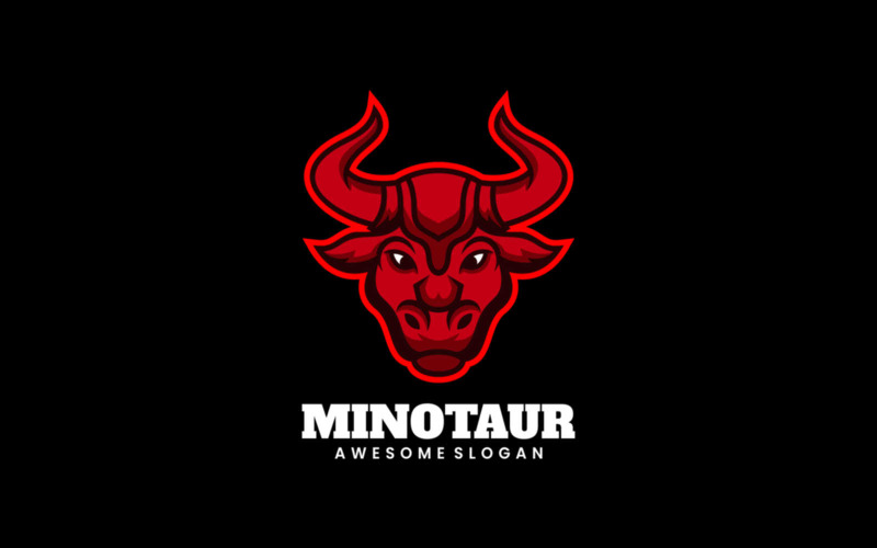 Minotaur Simple Mascot Logo #330606 - TemplateMonster