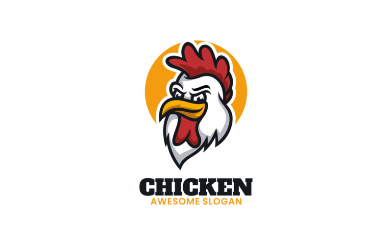 Chicken Simple Mascot Logo Style #325891 - TemplateMonster