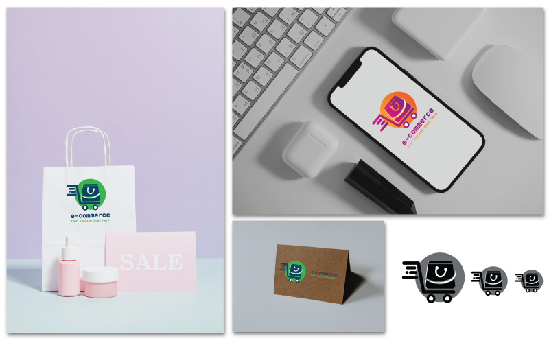 Modèle de conception de logo d'achat de commerce électronique