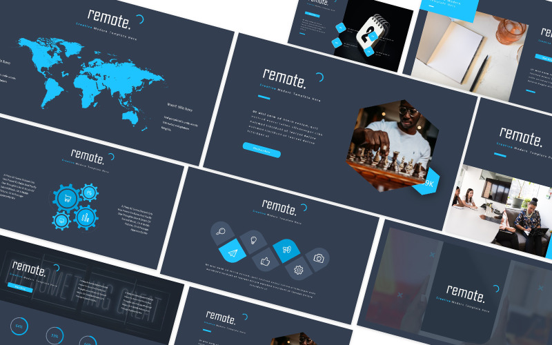 Plantilla de PowerPoint moderna creativa remota