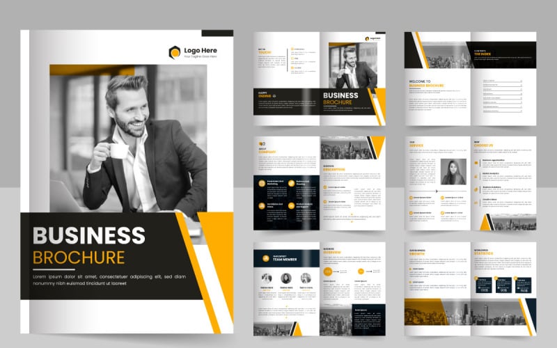 12 Page Corporate Brochure Editable Template Layout Minimal Business Brochure Template