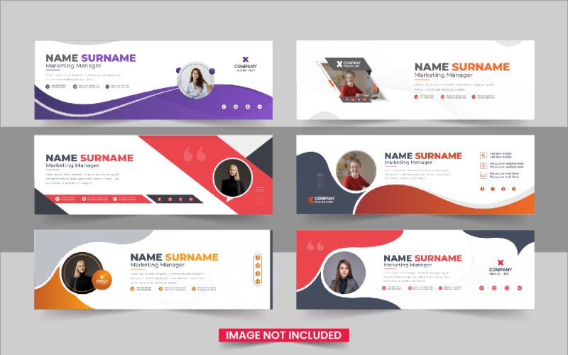 Personal Email Signature Template Design Bundle