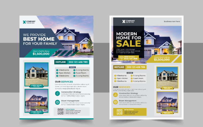 Elegant Modern Real Estate Property Flyer Template