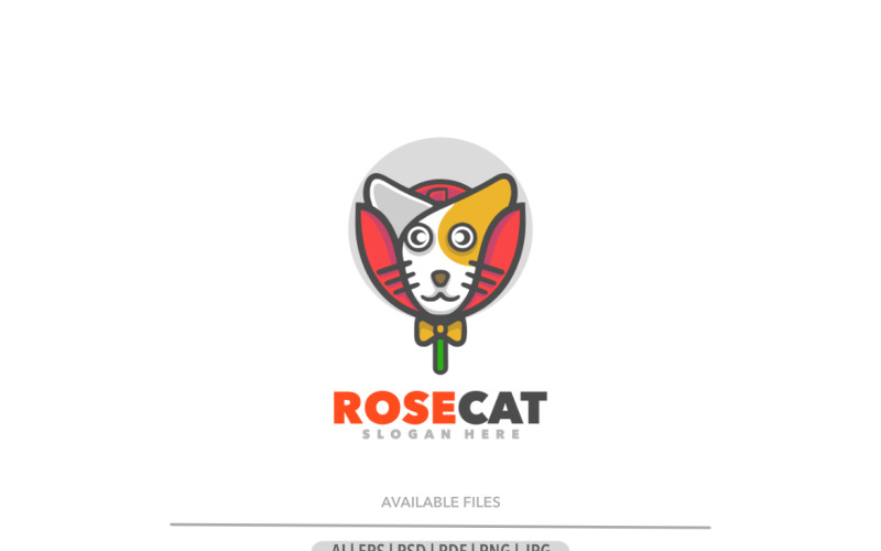 Modèle de logo simple chat rose #331164 - TemplateMonster