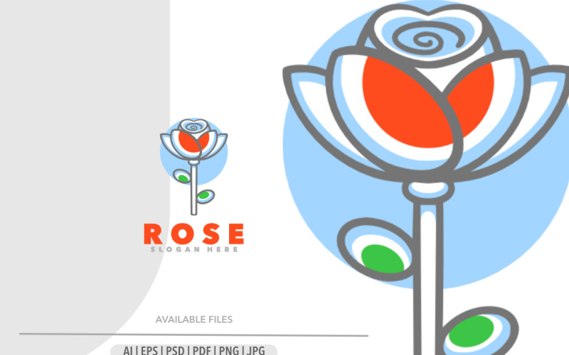 Rose simple unique logo template #331142 - TemplateMonster