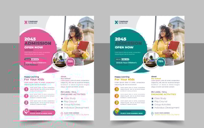 Creative School Admission Flyer Or Back To School Poster Template ...