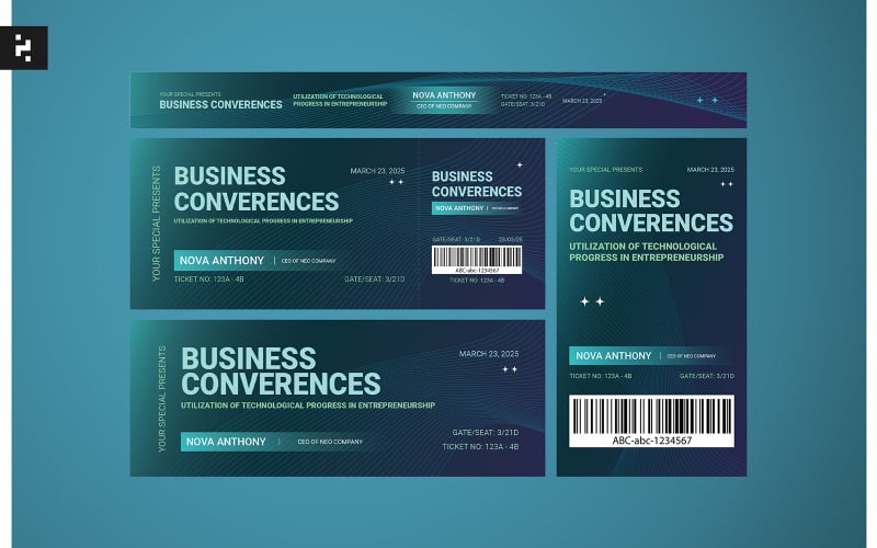 Business Conference Ticket Pack #331474 - TemplateMonster