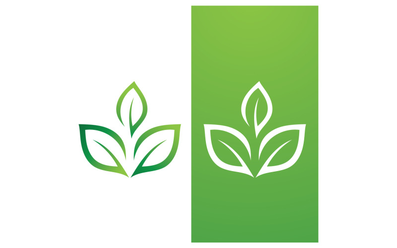 Eco feuille verte nature fraîche aller modèle de conception de logo ...