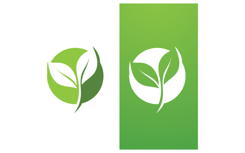 Eco leaf green fresh nature go green tree logo design template v12