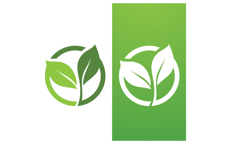 Eco leaf green fresh nature go green tree logo design template v16