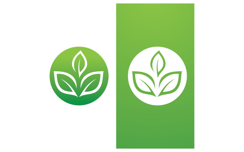 Eco leaf green fresh nature go green tree logo design template v18