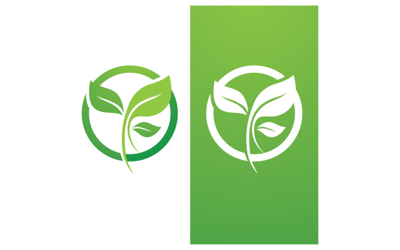 Eco leaf green fresh nature go green tree logo design template v36