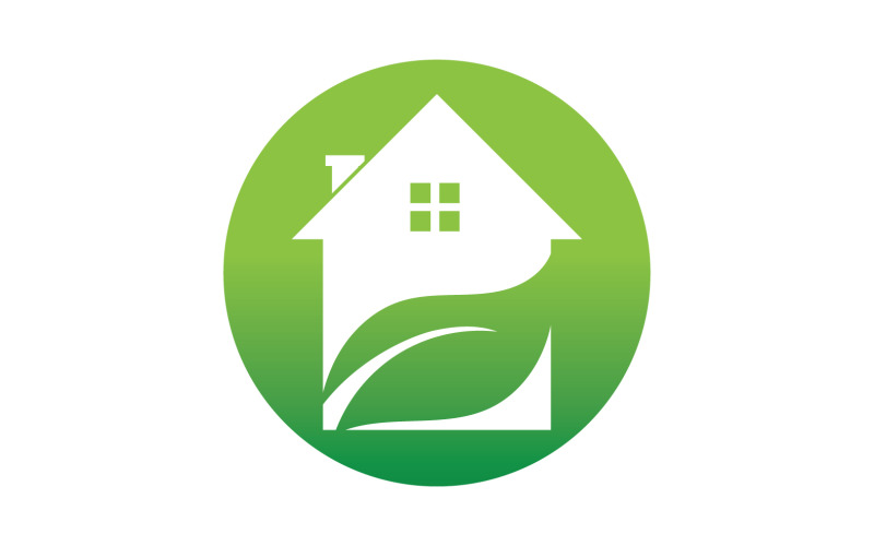 Feuille de maison verte aller au vert maison logo vecteur v12