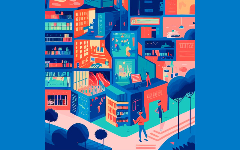 Kennedy Alf Art Library Knowledge Book School Building Illustration